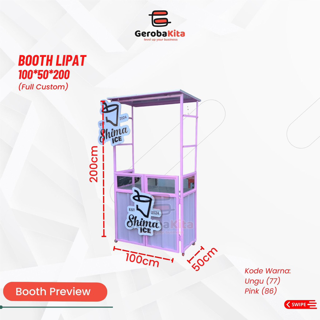 Jual Booth Lipat 100x50x200 Custom Atap | Shopee Indonesia