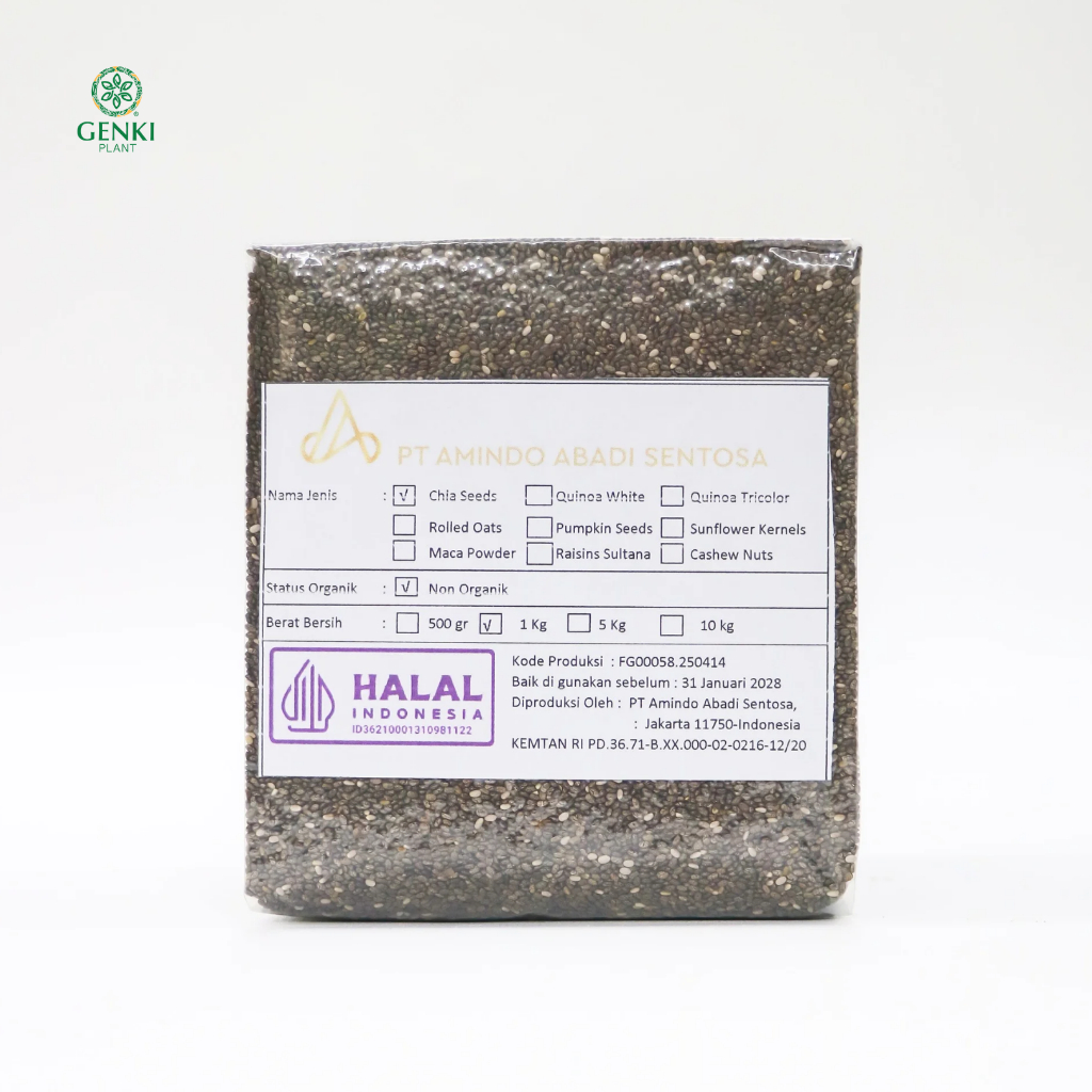 Jual Amindo Natural Black Chia Seed / Biji Chia Hitam - 1 kg | Shopee ...