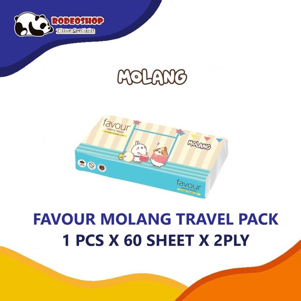 Jual Rodeoshop Favour Molang Travel Pack Facial Tissue 60 Sheet x 2Ply ...