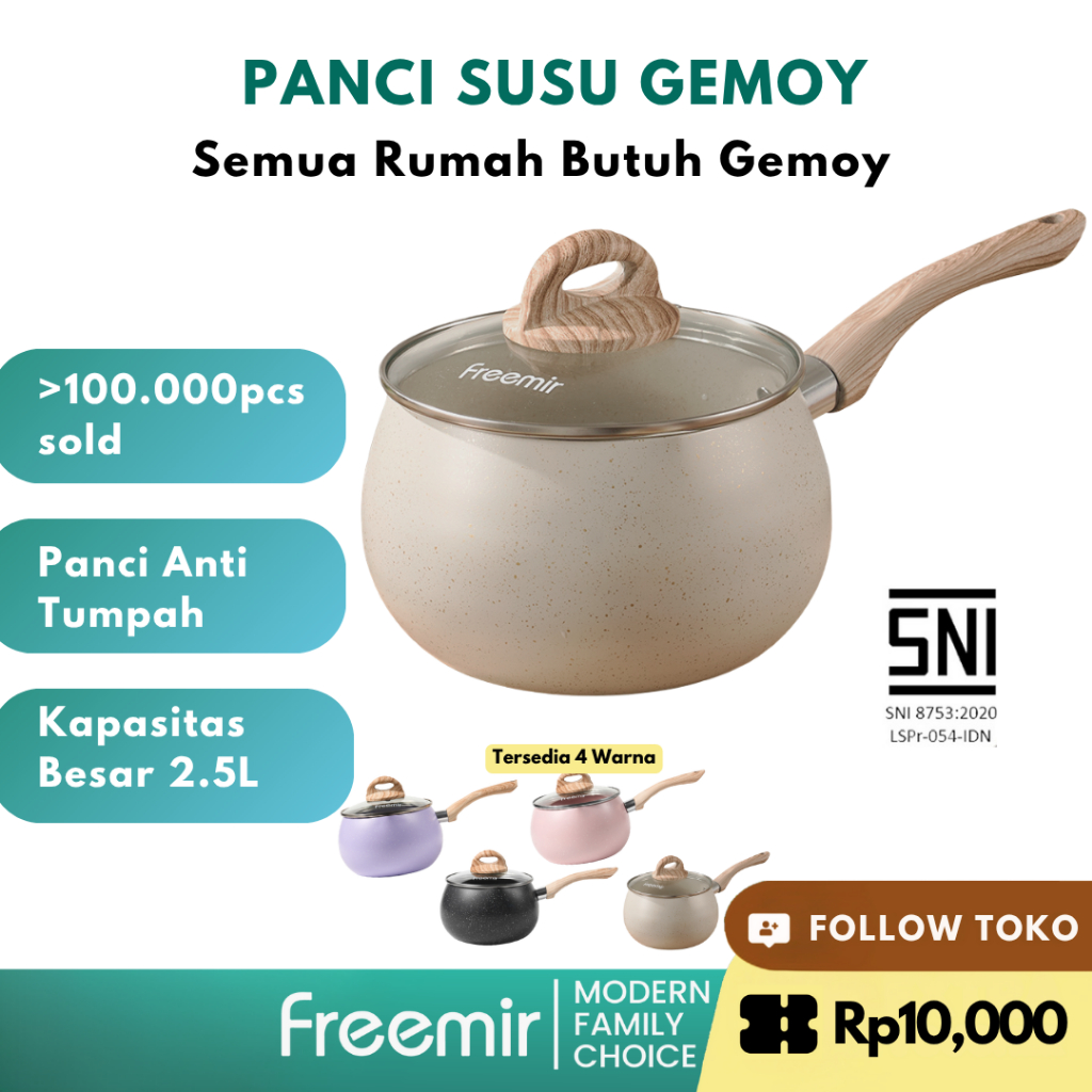 Jual [UPGRADE 2.0] freemir Panci Susu Gemoy 16 Cm Sauce Pan Anti ...
