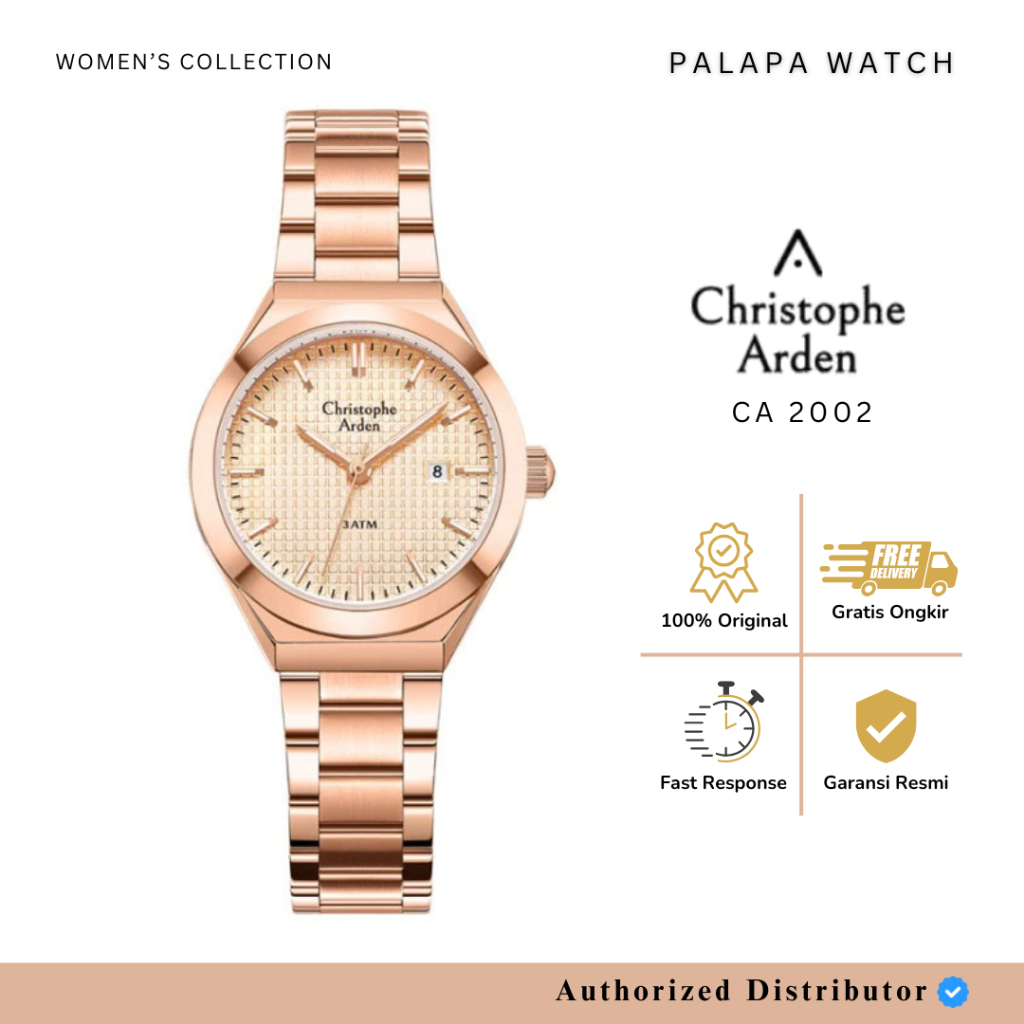 Jual Jam Tangan Wanita Christophe Arden CA 2002 CA2002 Rantai Original ...