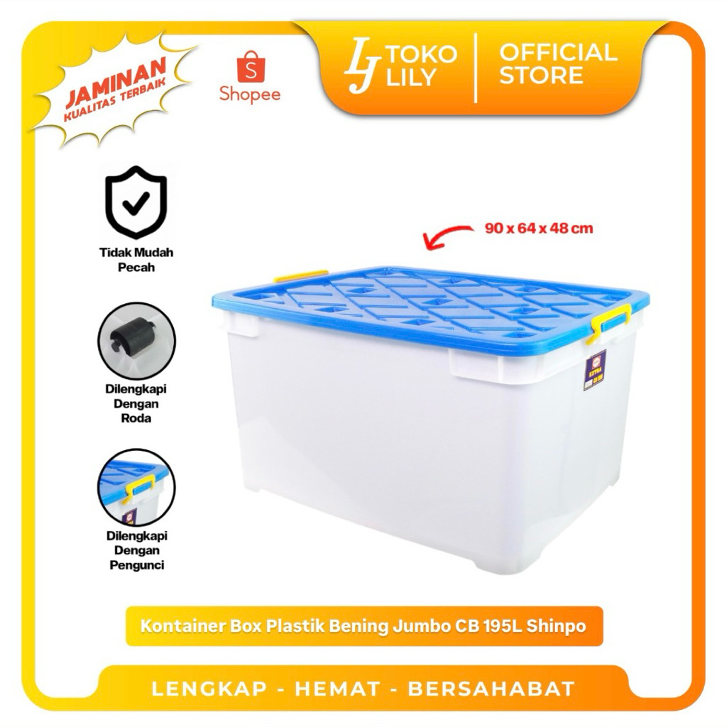 Jual Kontainer Box Plastik Bening Jumbo CB 195 Shinpo | Shopee Indonesia