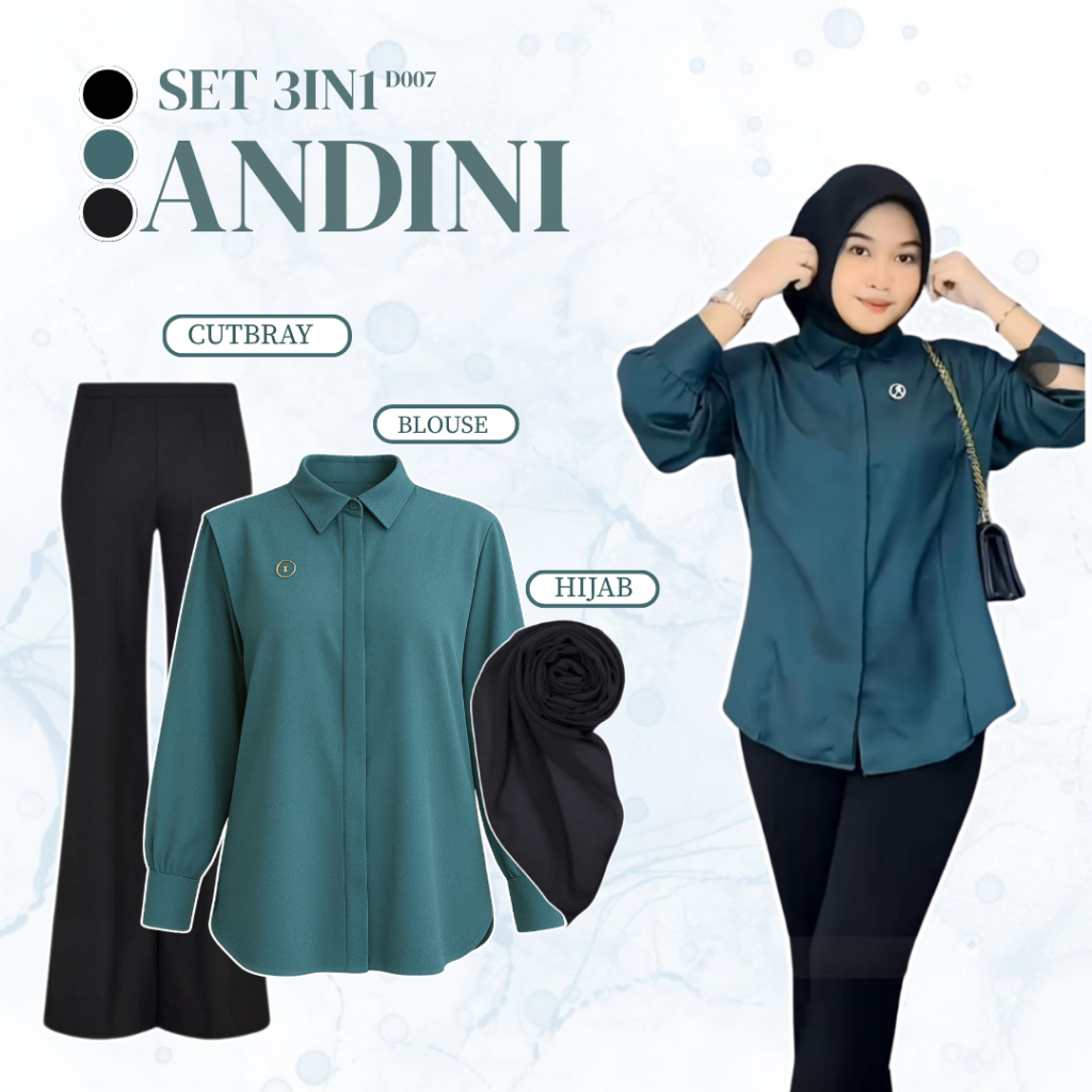 Jual Andini Outfit Remaja Set 3In1 | Blouse, Cutbray, Hijab | Style ...