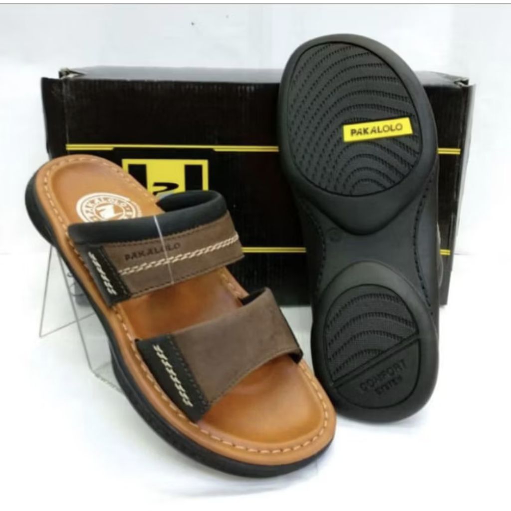 Jual SANDAL PRIA PAKALOLO 0875 LEATHER ORIGINAL | Shopee Indonesia