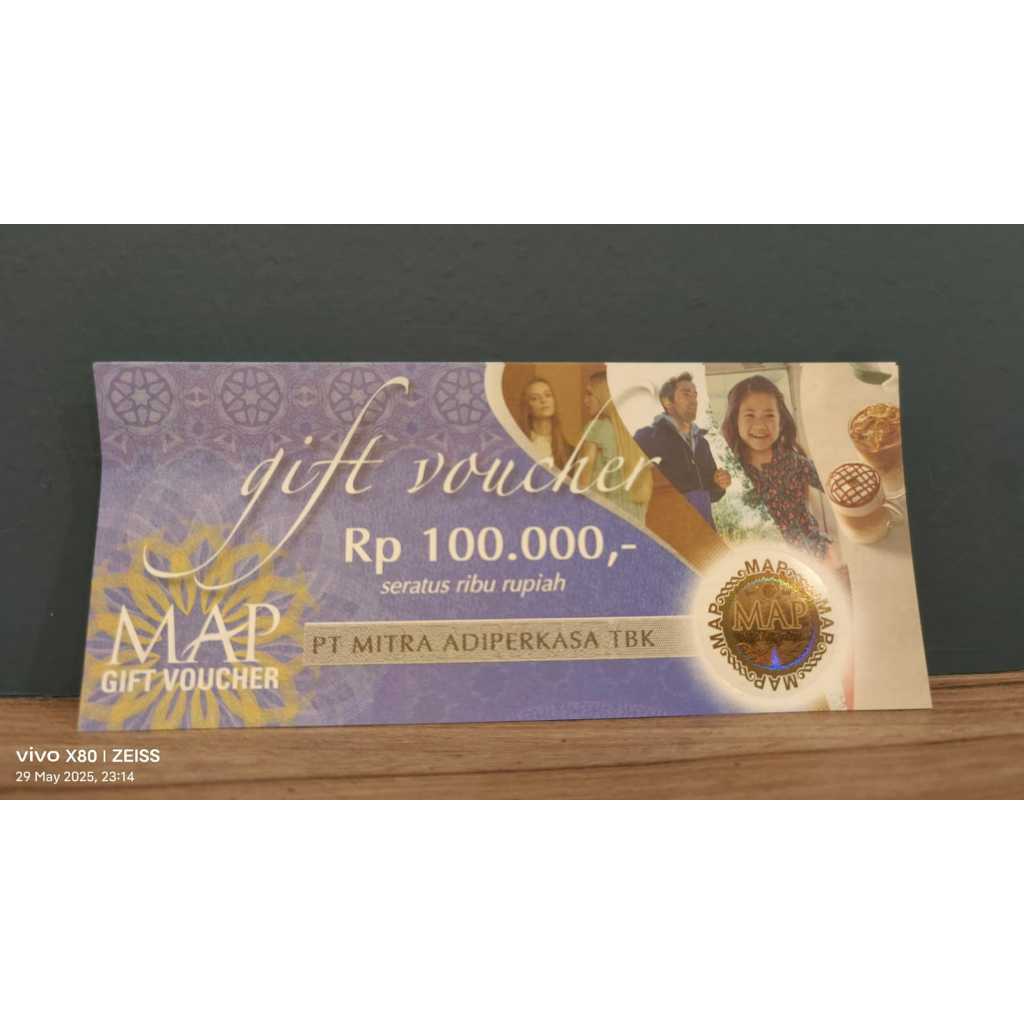 Jual Voucher Digital MAP Value Rp 100.000 / Gift Voucher MAP Rp 100.000 ...