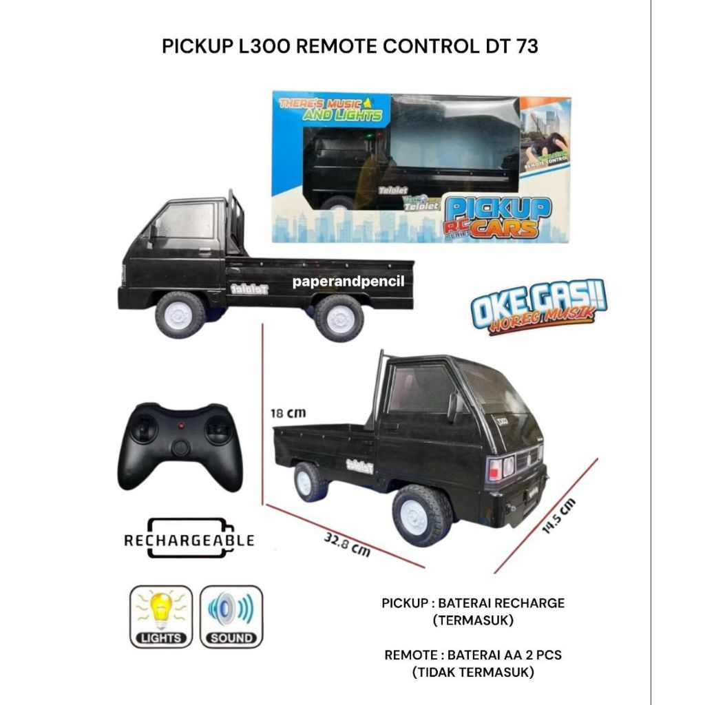 Jual Mainan Mobil Pick Up L300 Cas Remote Control DT 73 / Pickup Box RC ...