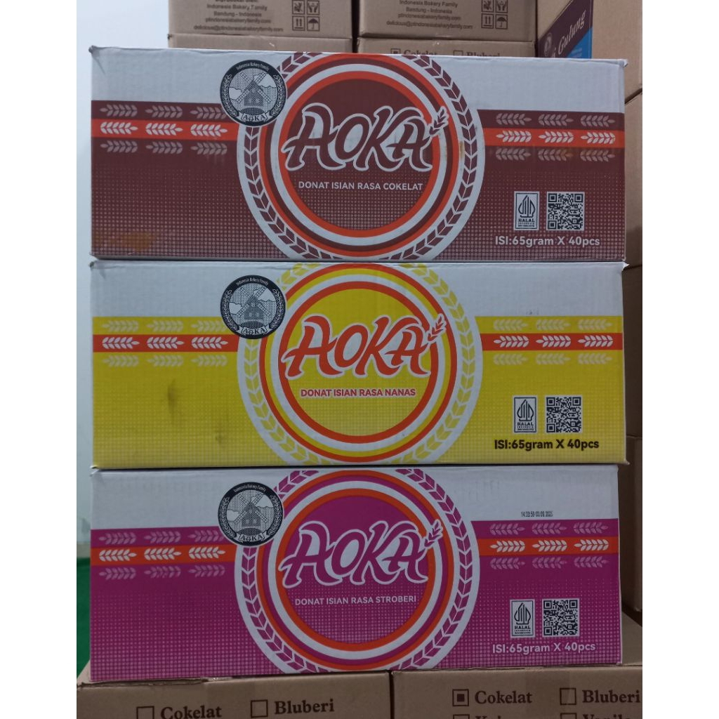 Jual Roti Aoka Donat Bermacam Isian Rasa 1 dus isi 40pcs | Shopee Indonesia
