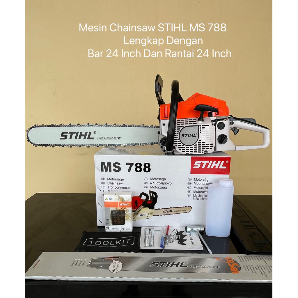 Jual Mesin Chainsaw STIHL MS 788 Bar 24 Inch dan Rantai Komplit Fullset.Mesin Senso / Sinso ...