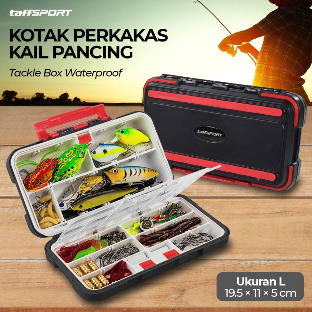 Jual BOX kail Kotak Perkakas Kail Pancing Tackle Box Waterproof L - DY029 - Black/Red TaffSPORT ...