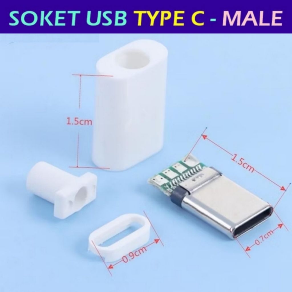 Jual Soket USB 3.1 Type C Male Plug Plus Casing | Shopee Indonesia