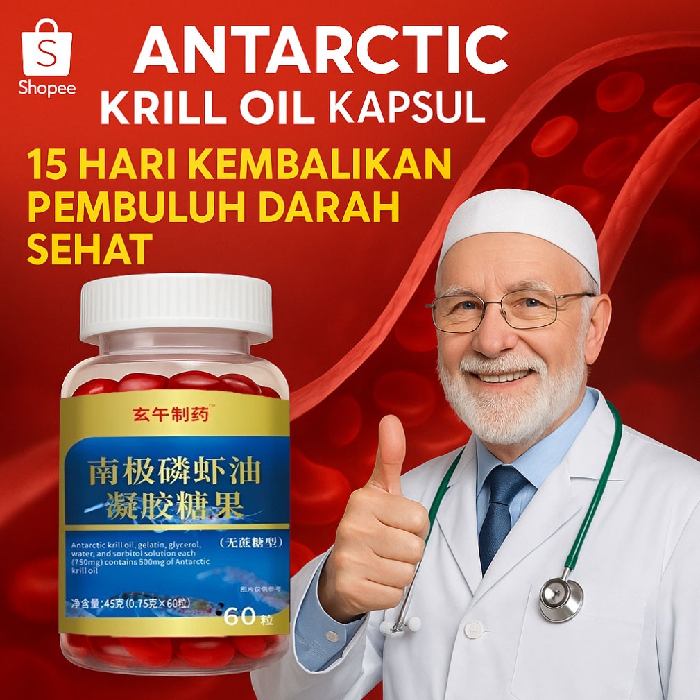 Jual ⚡COD⭐Beli 1 Gratis 1⭐Minyak Ikan Krill Norwegia 60 Kapsu /Permen ...