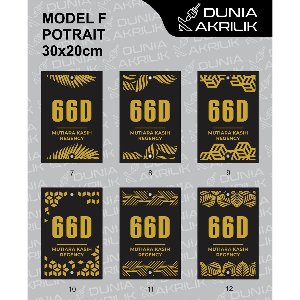 Jual Custom Nomor Rumah Papan Alamat Nomer No Rumah Minimalist Print ...