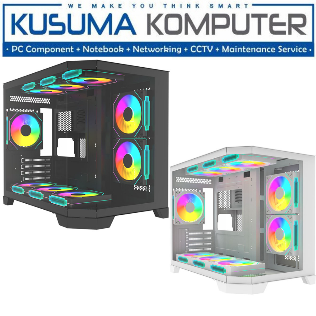 Jual Casing VENOMRX TITAN 3D PRO Black / White Micro ATX Gaming Case ...