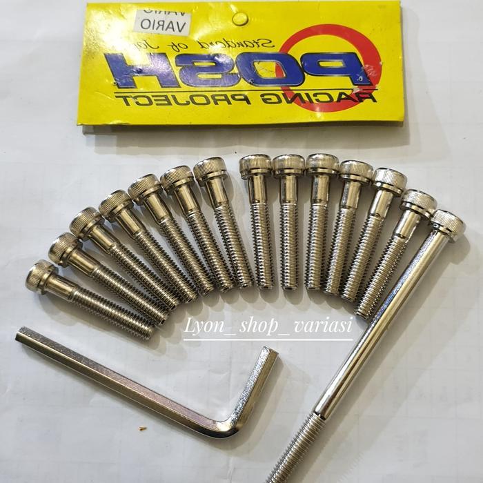Jual Baut Blok Mesin CVT Vario Beat Scoopy Chrome Posh | Shopee Indonesia