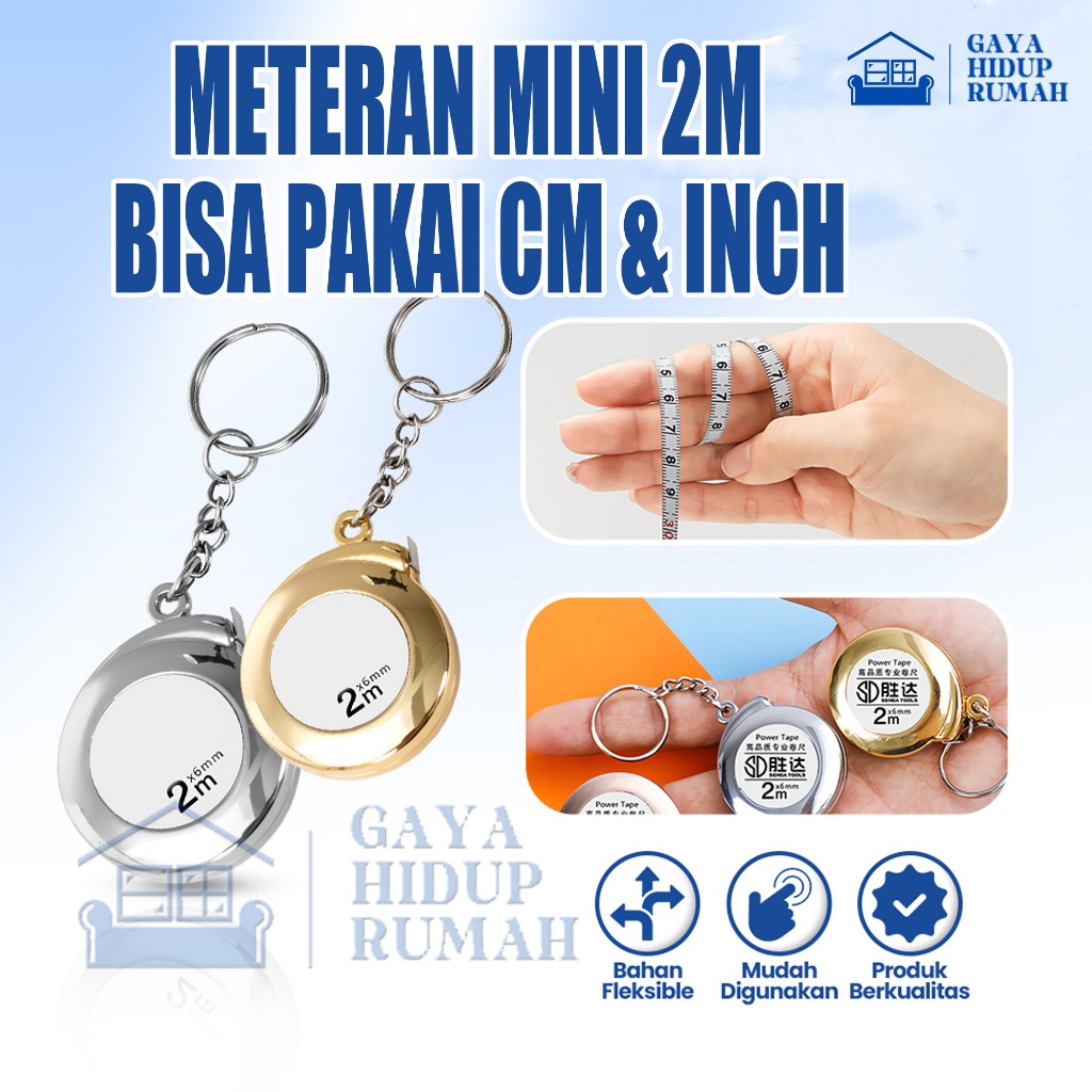 Jual 【Meteran Mini 2M】Akurat & Praktis Wajib punya - Jahit/DIY/rumah ...