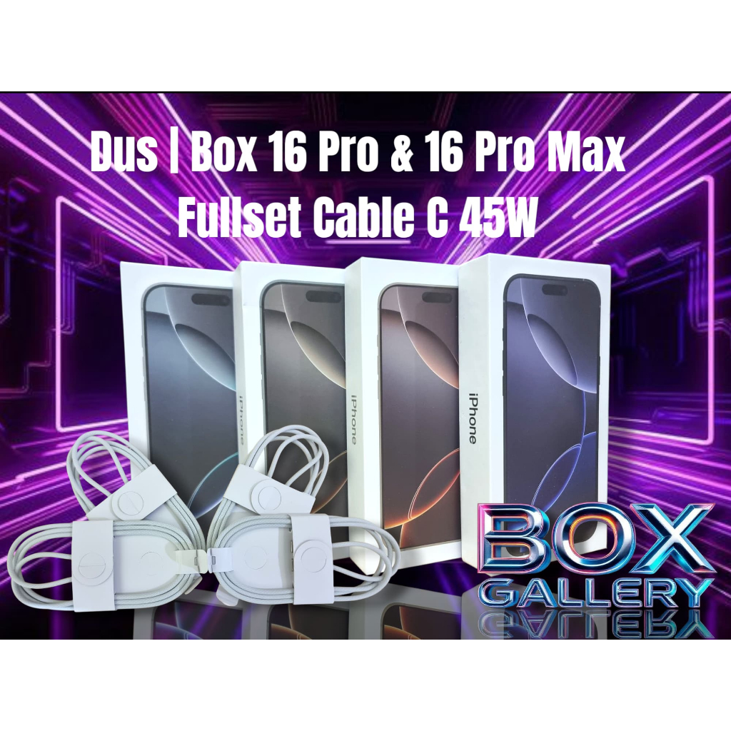 Jual Box Gallery Dus | Box | Kotak 16 Pro | 16 Pro Max (Fullset Cable C ...