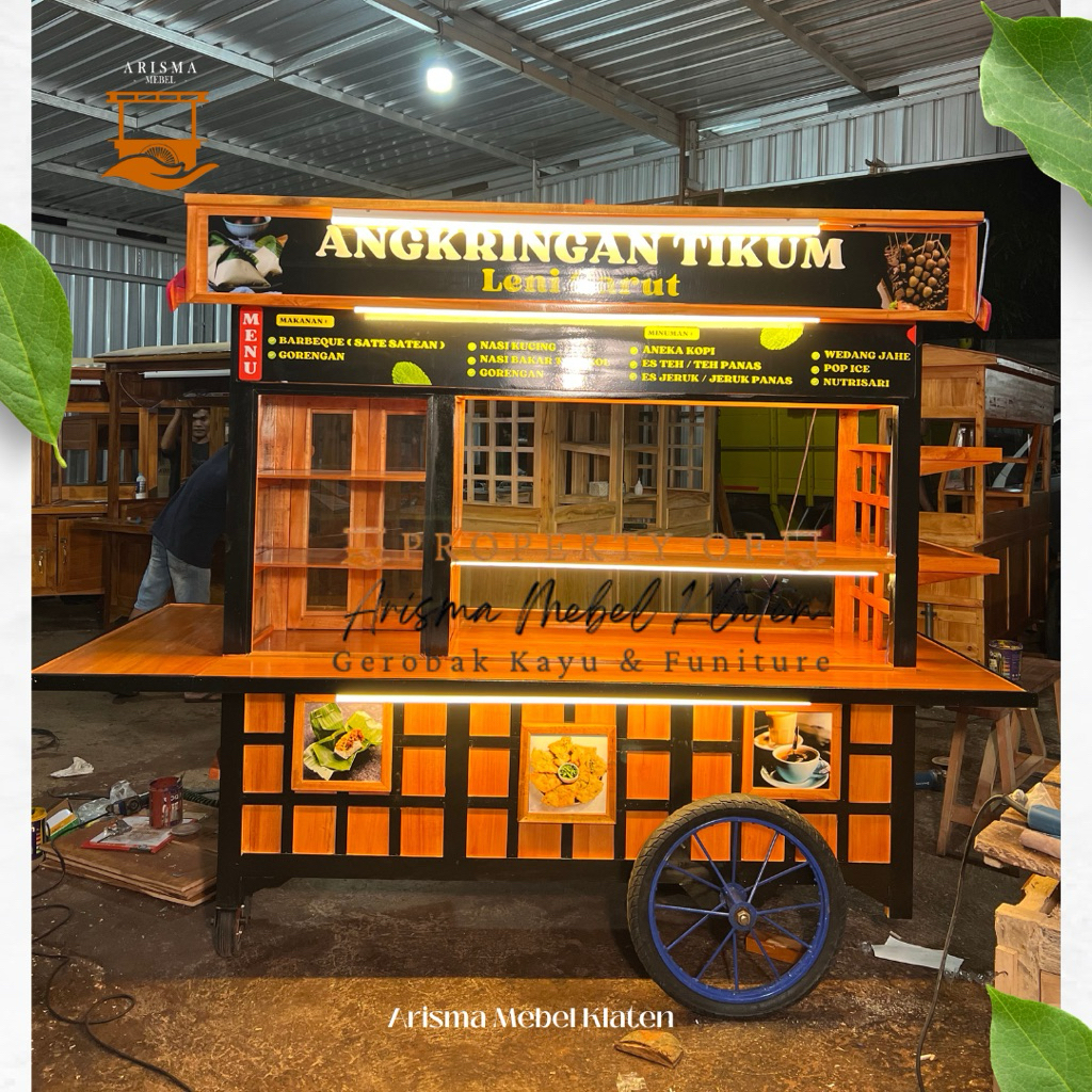 Jual Gerobak Angkringan Kekinian, Gerobak Angkringan Custom Branding ...
