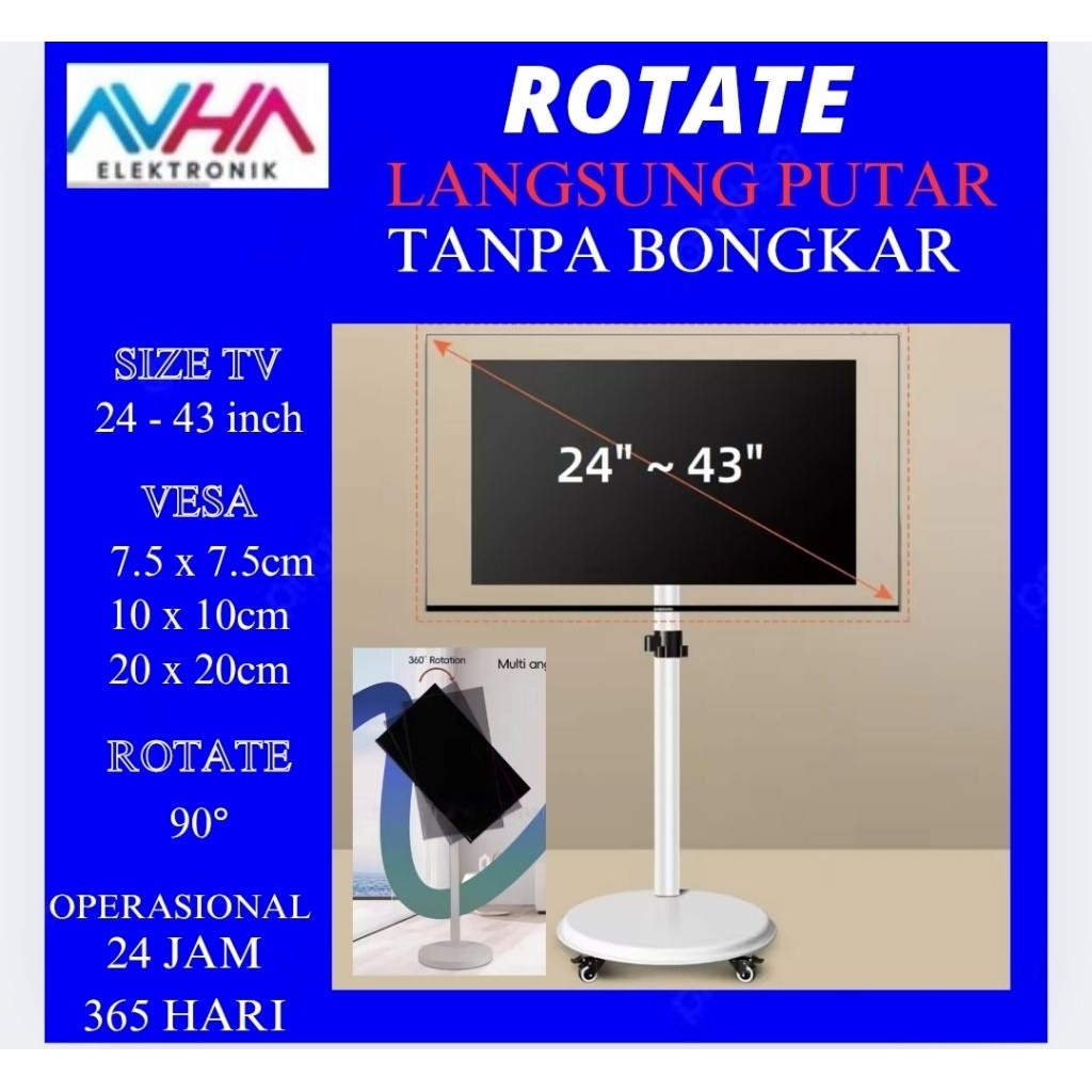 Jual Bracket Rotate langsung putar tanpa bongkar braket Standing TV ...