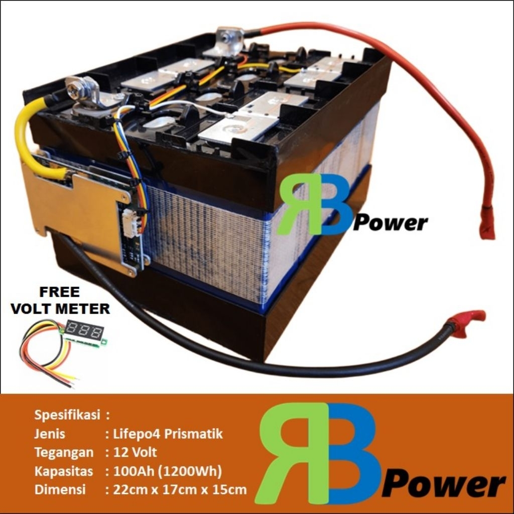 Jual Battery Baterai Lifepo4 12V 100Ah untuk PLTS UPS server | Shopee ...