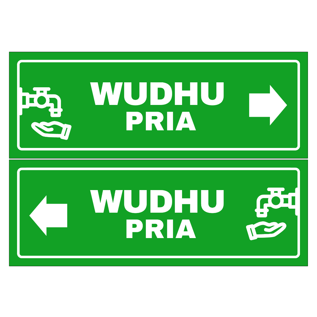 Jual STICKER ARAH WUDHU PRIA & WANITA – 28x10CM (Anti Air, Vinyl Tebal ...