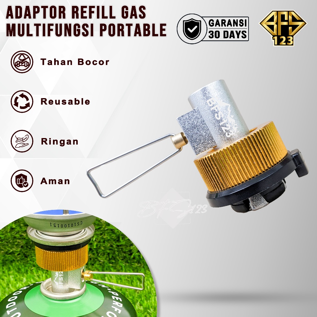 Jual BFS123 Adaptor Refill Gas Canister Conector Gas Portable + Adaptor ...
