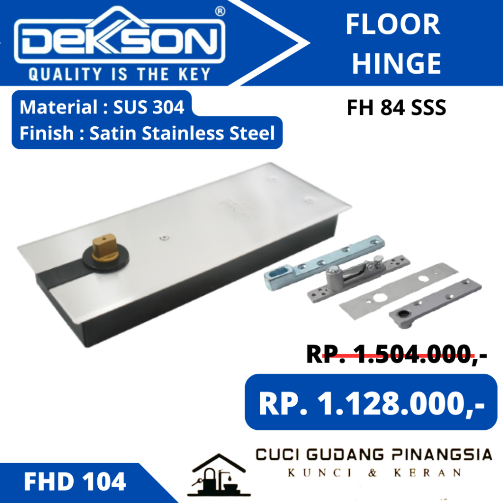 Jual DEKKSON FHD 104 PENUTUP PINTU OTOMATIS FLOOR HINGE FH 84 FULL SET ( STANG ) | Shopee Indonesia