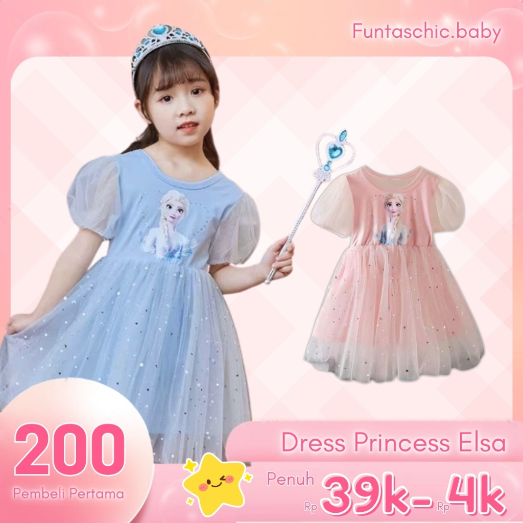 Jual FUNTASCHIC.BABY 1-9 Tahun Gaun Putri Frozen Elsa Gaun Putri Pesta ...
