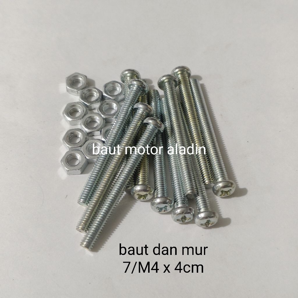 Jual Baut dan mur JP 7/M4x40mm (10 set) | Shopee Indonesia