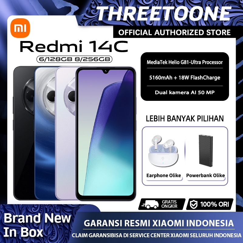 Jual Xiaomi Redmi 14C (6/128GB 8/256GB) Dual kamera AI 50 MP 5160mAh ...