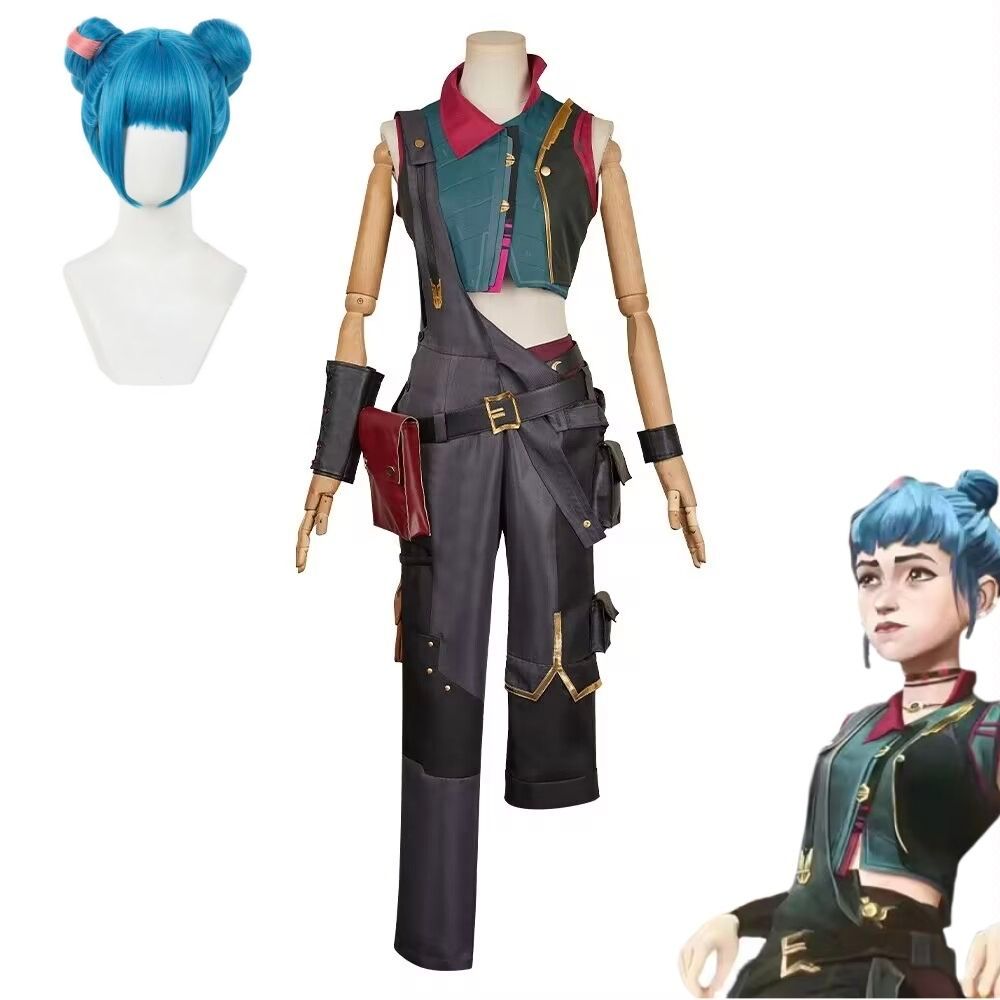Jual Disguise Young Arcane Jinx Powder Cosplay Clothing 2024 Game LoL ...