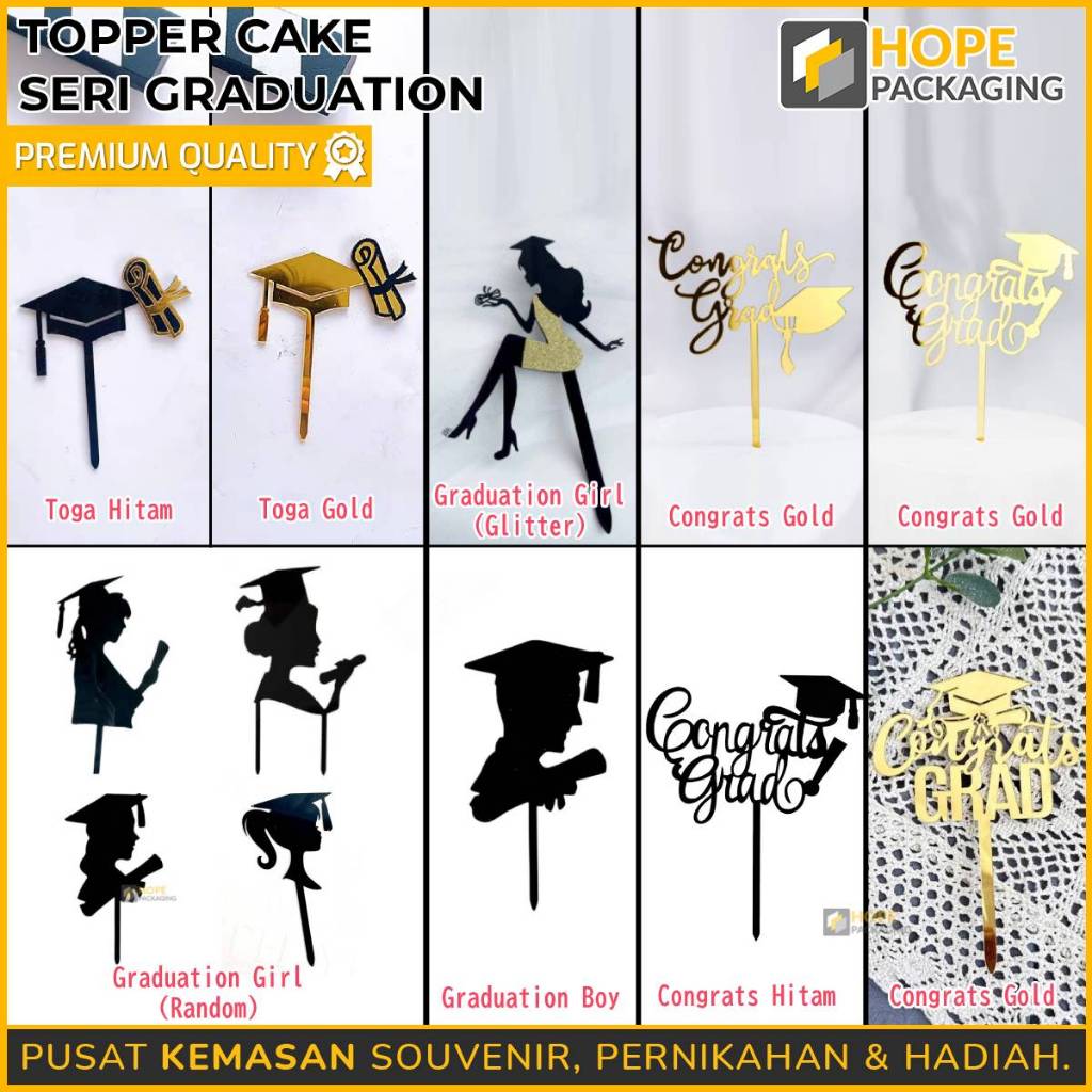 Jual HOPE (Topper Kue Graduation, Wedding, Happy Birthday, Mom & Dad ...
