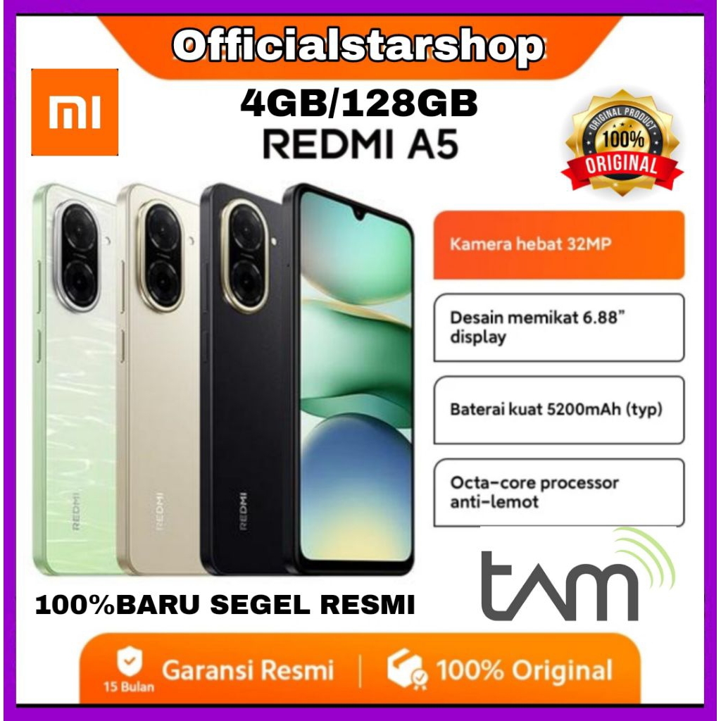 Jual Xiaomi Redmi A5 4 128gb Garansi Resmi Xiaomi Indonesia Tam Redmi