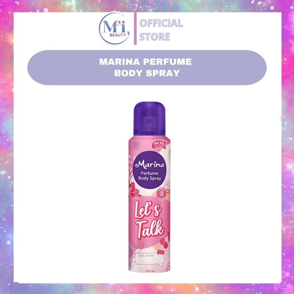 Jual MFI - Marina Perfume Body Spray Anti Bacterial Let's Talk (Pink ...