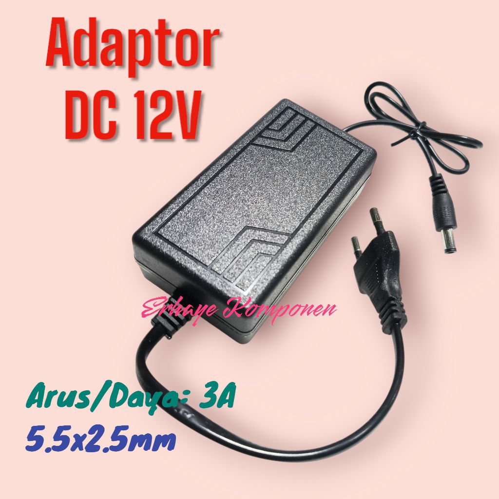Jual Adaptor 3A/12V / Adaptor 12V-3A Amper / Switching 12V-3A. | Shopee ...