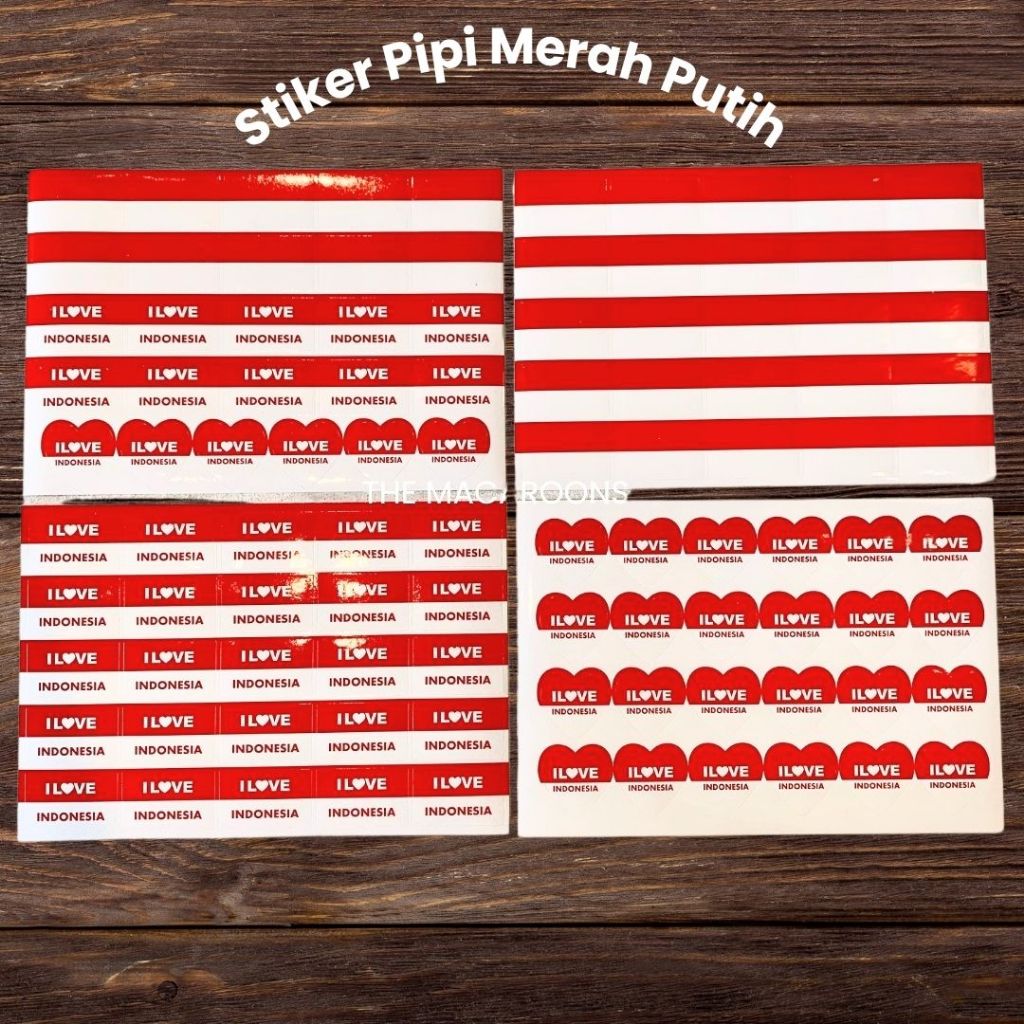Jual 25 Pcs Stiker Pipi Bendera Merah Putih / Sticker Love Indonesia ...