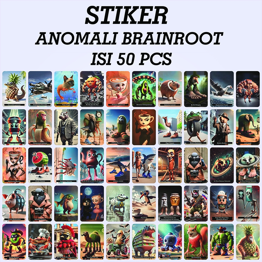 Jual STIKER ANOMALI BRAINROT 50PCS GRATIS 5 PCS , BISA COD LANGSUNG ...