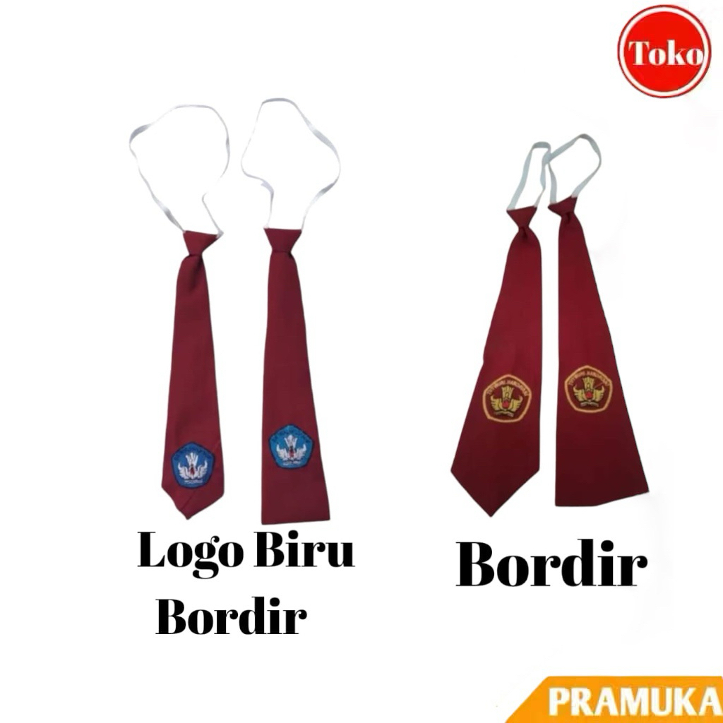 Jual Dasi SD Pendek Karet Putra & Putri Instan / Dasi SD Bordir Panjang ...