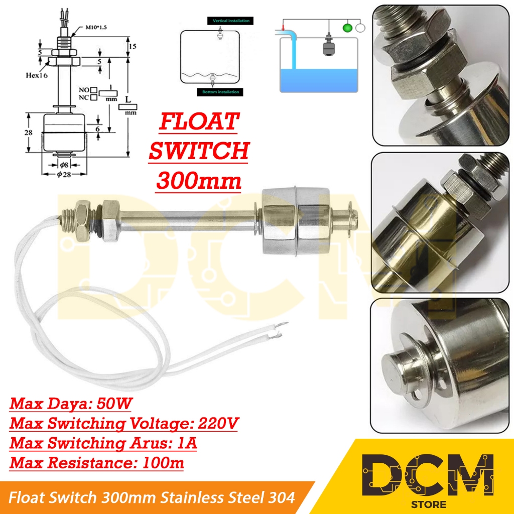 Jual Float Switch Stainless Steel Water Level Sensor 300mm Arduino | Shopee Indonesia