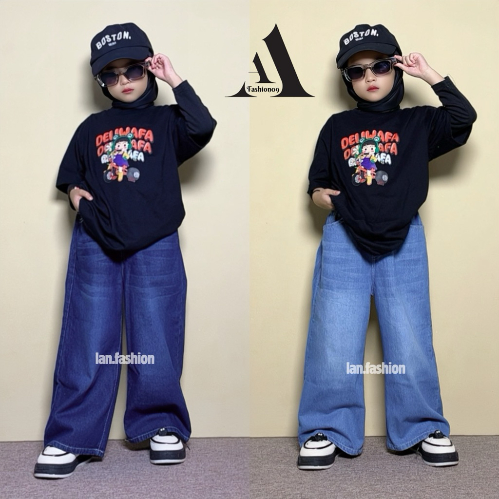 Jual Lanfashion - Celana Kulot Jeans Skena Anak Perempuan 2-9 Tahun Kulot Gombrong Alea | Shopee ...