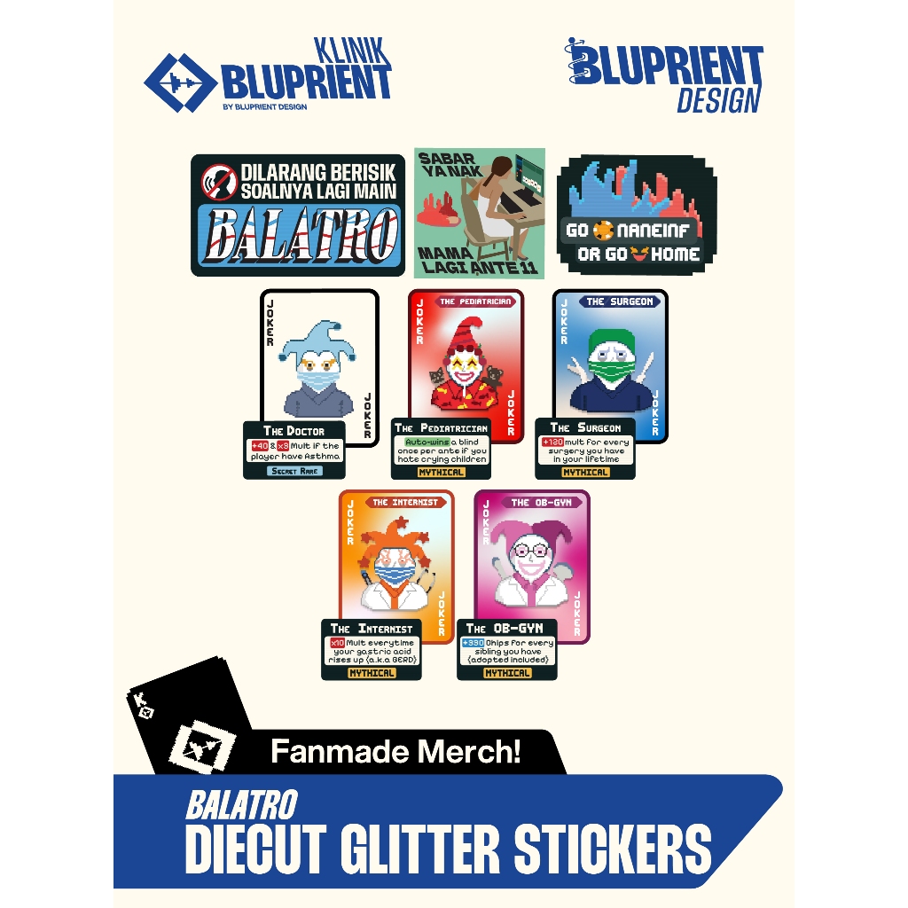 Jual Sticker Glitter Balatro Fanmade - Tema Balatro - Sticker Vinyl ...