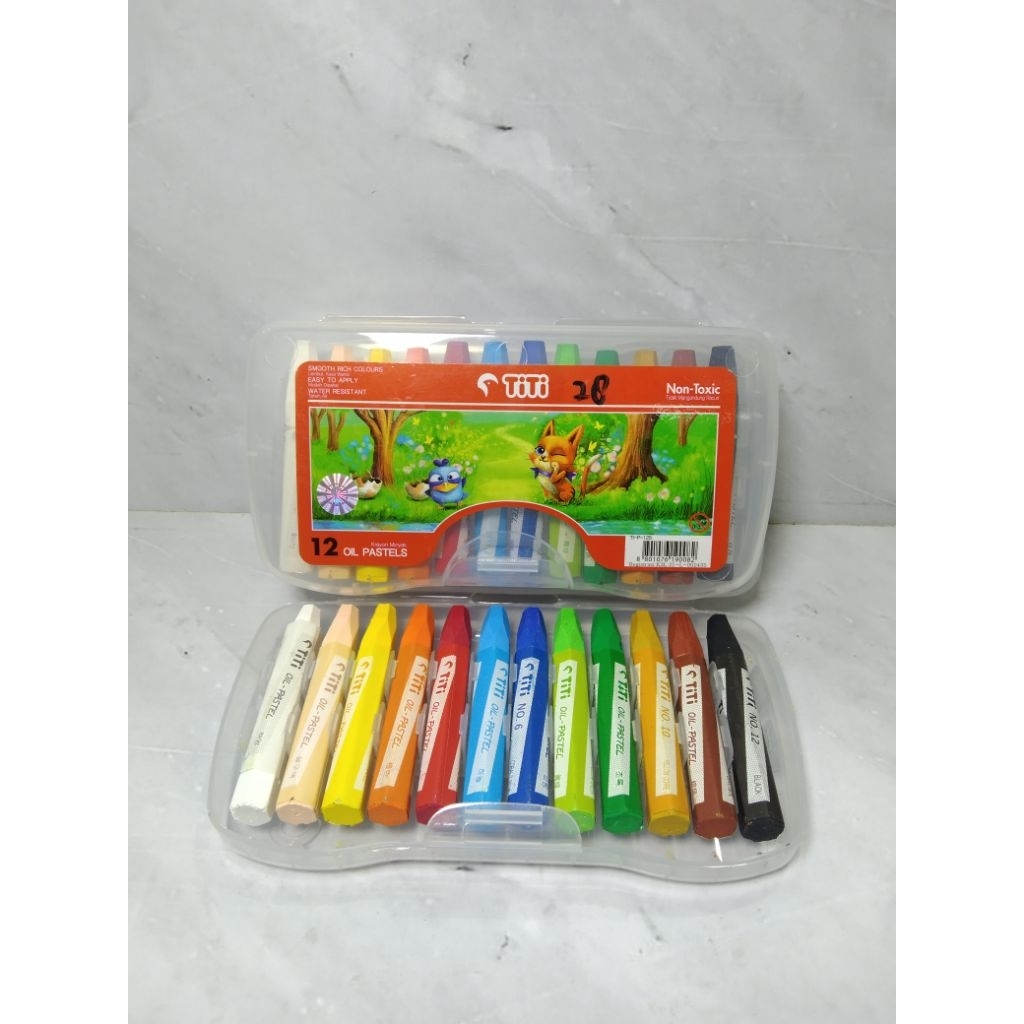 Jual CRAYON TITI ISI 12 WARNA / OIL PASTELS TITI ISI 12 WARNA - TITI ...