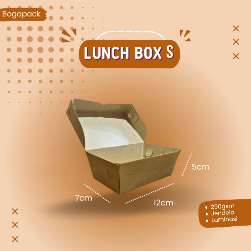 Jual Lunch Box S 12x7x5 laminasi dalam / Box nasi / paper kraft / dus ...