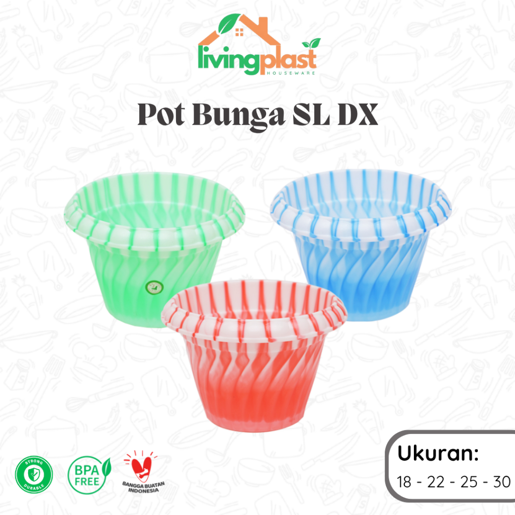 Jual Pot Bunga SL 18 22 25 30 / Pot Bunga Cantik / Pot Plastik / Pot ...