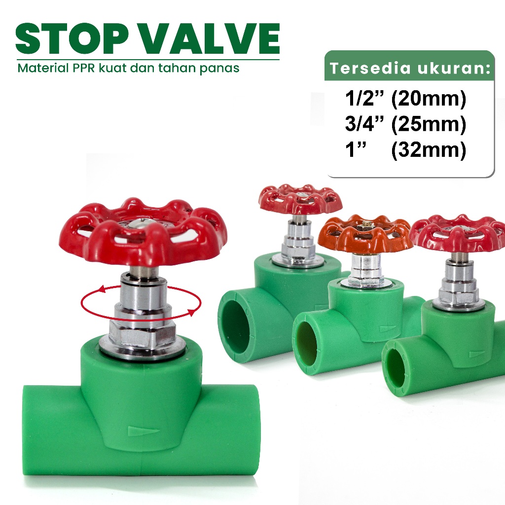 Jual Homeneeds Stop Kran Gate Valve PPR 25 mm , 20 mm , 32 mm Stop Kran ...