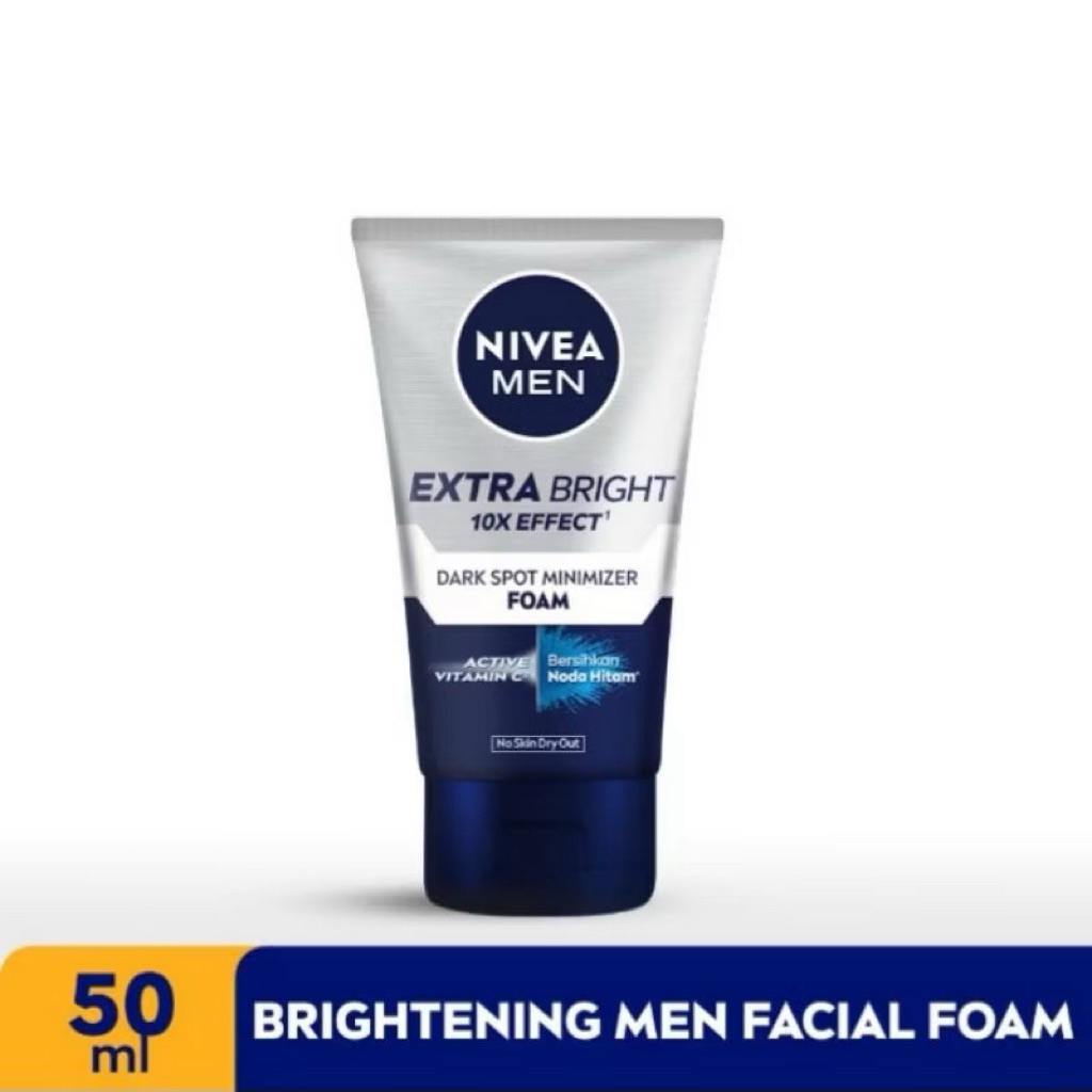 Jual P3Beauty Nivea Men Extra Bright Anti Dark Spot Facial Foam 50 ML | Shopee Indonesia