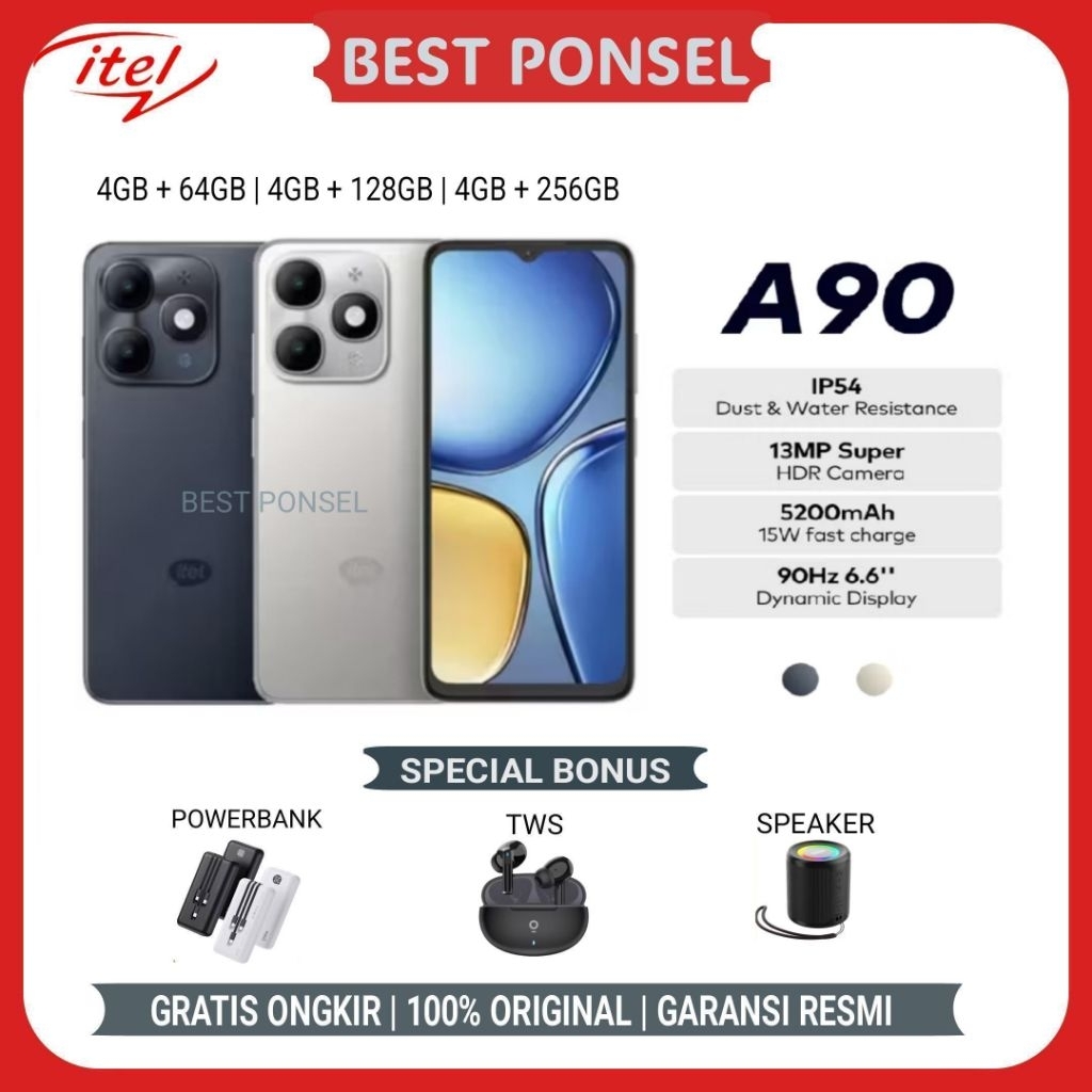 Jual ITEL A90 4GB + 64GB | Itel 4GB + 128GB | itel 4GB + 256GB Garansi Resmi itel Indonesia ...