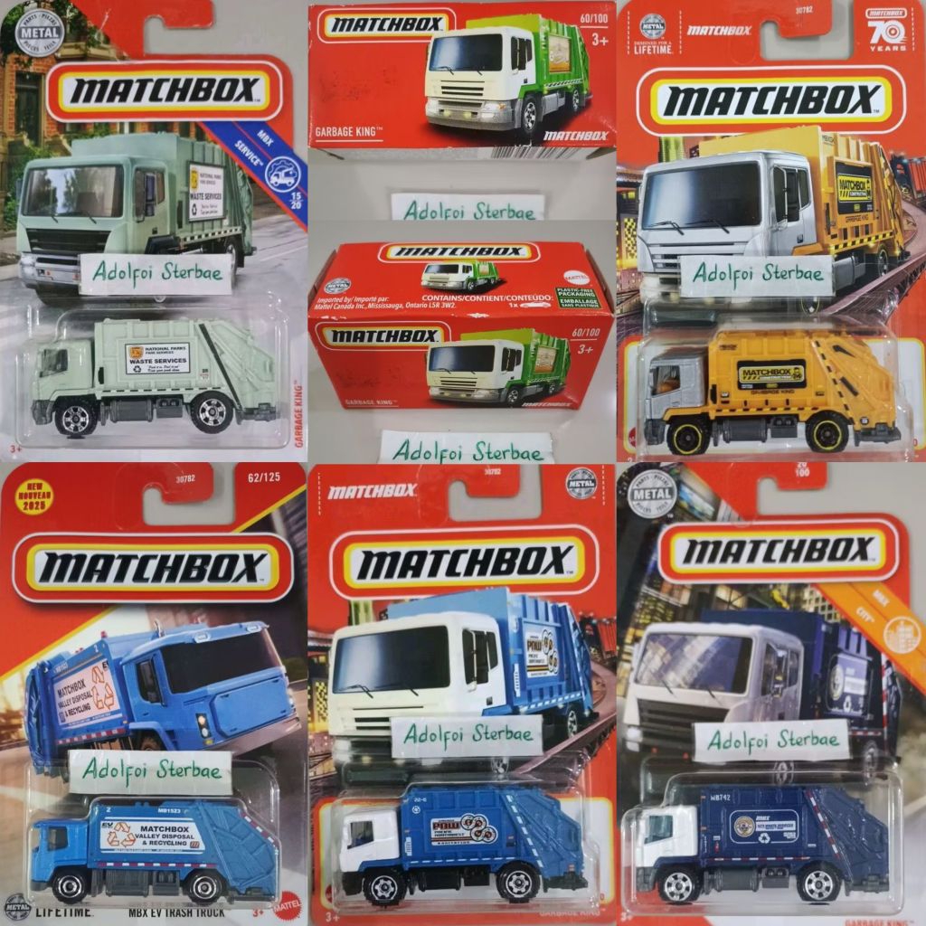 Jual matchbox garbage king mbx ev trash truck city waste service truck ...