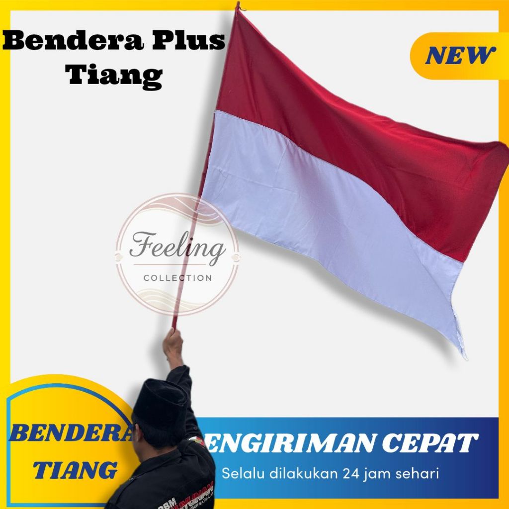 Jual Bendera Merah Putih Plus Tiang Bambu Panjang 150 cm Sangsaka ...