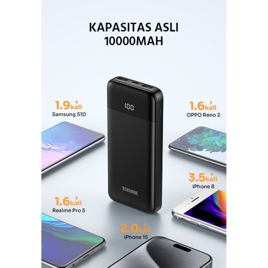 Jual Vivan/Robot/REDSKULL RSPB-B10//B12 Power Bank 10000mAh Ultra Slim ...