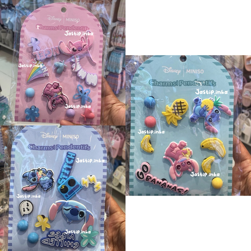 Jual Miniso x Disney stitch - jibbitz crocs sandal angel stitch ...